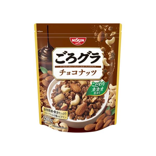 【商品説明】●ごろっとした贅沢具材と多彩な食感が楽しめる心弾むグラノーラ。リッチな３種のナッツの味わいとこだわりカカオのコク深い味わいのザクザク生地で１杯の満足度が高い製品。具材に「ナッツクランチ」が加わり、ごろっと具材の彩りと食感をさらに...