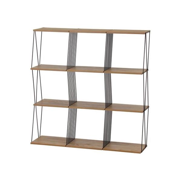 【商品説明】棚板の穴にワイヤーフレームを差し込むだけで完成する「ワイヤーロックシステム」を採用したシリーズで、手軽におしゃれなインテリアを楽しめます。　細いスチールの線が芸術作品のような美しさを見せるアートなデザインを楽しめます。　9つに区...
