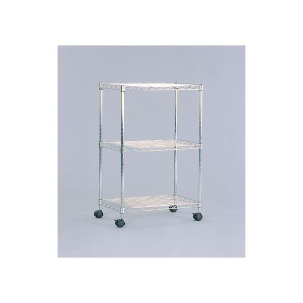 【商品説明】クロムメッキ仕上げのラックです。別売パーツと組み合わせて、オリジナルのシステムラックも作れます。棚の高さは自由に変えることができます。移動に便利なキャスター付きです。【仕様】●寸法：５５０×３５０×８３０ｍｍ●質量：５４００ｇ●...