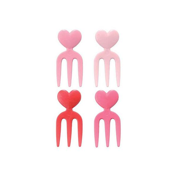 【商品説明】●かわいいハートのピック！　フォークピックなので食べやすいです●プチトマトに、ミートボールに、たまごに、フルーツに！　楽しくお使いください【仕様】●サイズ：長さ３．７ｃｍ　●セット内容・付属品：１２本入（４色×３本）　●材質：ス...