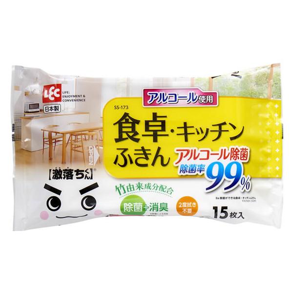 【商品説明】●アルコールと天然除菌成分配合により、ふくだけで簡単にバイ菌を除去します。●食卓の食べこぼしやキッチンの軽い油汚れも拭き取りやすい大判・厚手シートです。【仕様】●シートサイズ（約）：３００Ｘ２００ｍｍ●内容量：１５枚●材質：シー...