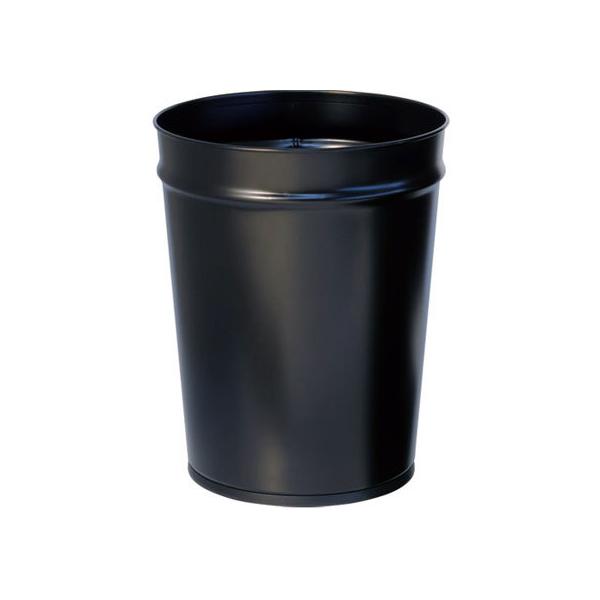 【仕様】●ゴミ箱●容量：１３．３Ｌ●種別：ブラック●寸法：直径２７３×高３４５ｍｍ●材質：本体＝亜鉛メッキ鋼板アクリル塗装（スチール製）、底ゴム＝塩化ビニール