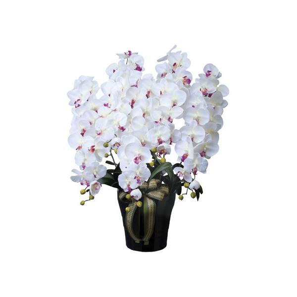 【商品説明】花言葉は「幸福が飛んでくる」新しい門出を迎える方への贈り物にピッタリな胡蝶蘭の人工植物です。光触媒加工をしており、空気清浄の効果もあります。【仕様】●材質：ポリエステル＋ポリエチレン＋陶器●サイズ：約６０×５０×Ｈ７６ｃｍ●花径...
