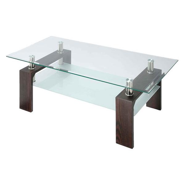 【仕様】●カラー：ダークブラウン●外寸法：幅９６０×奥行５００×高さ４２０ｍｍ●支柱：直径５０ｍｍ●重量：１５ｋｇ●材質：天板／８ｍｍ厚強化ガラス（透明ガラス）、棚板／６ｍｍ厚強化ガラス（ミストガラス）、脚／ＭＤＦ、強化紙張り（木目柄）●組...