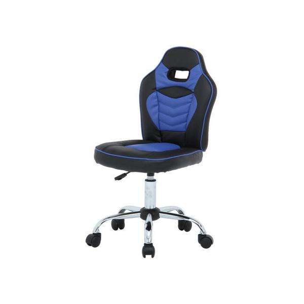 【商品説明】キッズサイズのレーシングチェア【仕様】●サイズ：幅５００×奥行５００×高さ８２５〜９００ｍｍ●座面高さ：４４０〜５２０ｍｍ●重量：７．２ｋｇ●材質：ＰＵ＋ＰＶＣ／ナイロン樹脂／鉄●色：ブルー●子供用●注文単位：１脚