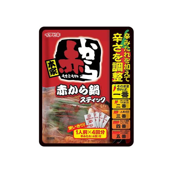 【商品説明】”辛さを極めたやみつきの旨さ”の赤から鍋が、ご家庭で楽しめます。　鍋のほか「赤から炒め」や「赤から釜玉うどん」などのアレンジメニューもおすすめです。【仕様】●注文単位：１袋　●内容量：２３２ｇ（鍋スティック５０ｇ×４袋、辛みたれ...