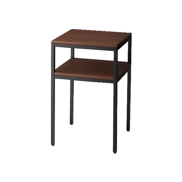 【仕様】●外寸法：幅４５０×奥行４５０×高さ７２０ｍｍ●材質：天板・棚板／メラミン化粧板張り、脚部／２１ｍｍスチール角パイプ塗装仕上げ（ブラック色）●質量９．１ｋｇ●機能：アジャスター付き●色：ダークウォールナット●注文単位：１台●グリーン...