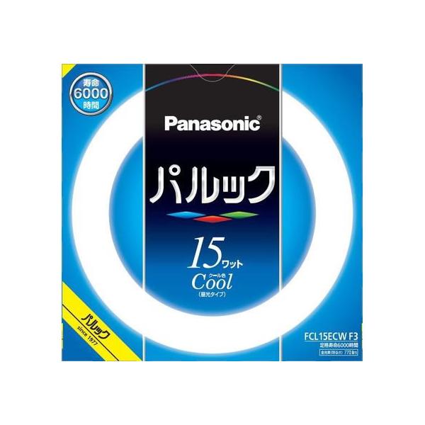 【仕様】●ランプ色：クール色（昼光タイプ）●仕様：１５形●定格平均寿命：６０００ｈ●定格ランプ電力：１５Ｗ●適合点灯管：ＦＧ−１ＥＬ、ＦＧ−１ＰＬ●適合電子点灯管：ＦＥ７Ｅ、ＦＥ１Ｅ●寸法：管径２６ｍｍ、外径１７０／内径１１８ｍｍ●注文単位：１個