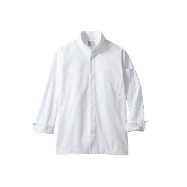 【仕様】●ツイル（ポリエステル６５％・綿３５％）●左袖にペン差しポケット付き●着脱がラクなスナップ仕様●すっきりとした印象の比翼仕立て●男女兼用