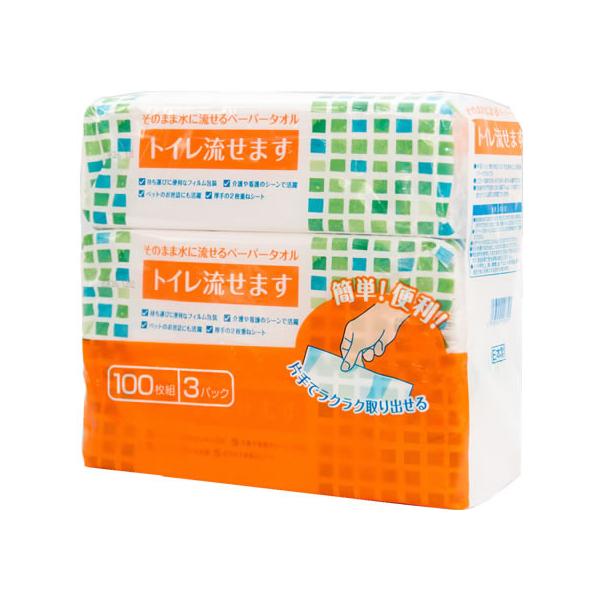 【商品説明】おうち、オフィス、介護の場面にも最適な水溶性ペーパータオル。　トイレにサッと流したい汚れを拭き取るのに適したペーパータオルです。　水解性の紙なので、安心してトイレに流せます。【仕様】●手拭きペーパータオル　●水溶性　●再生紙１０...