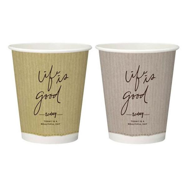 【商品説明】飲み物がたっぷり入る、カフェサイズ（Ｍサイズ相当）の大きめな紙コップ。　断熱加工（温かい飲み物に）と、結露に強く丈夫な加工（冷たい飲み物に）を併せ持ち、温かい飲み物や冷たい飲み物に使える高機能性の紙コップ。　環境にやさしい間伐材...