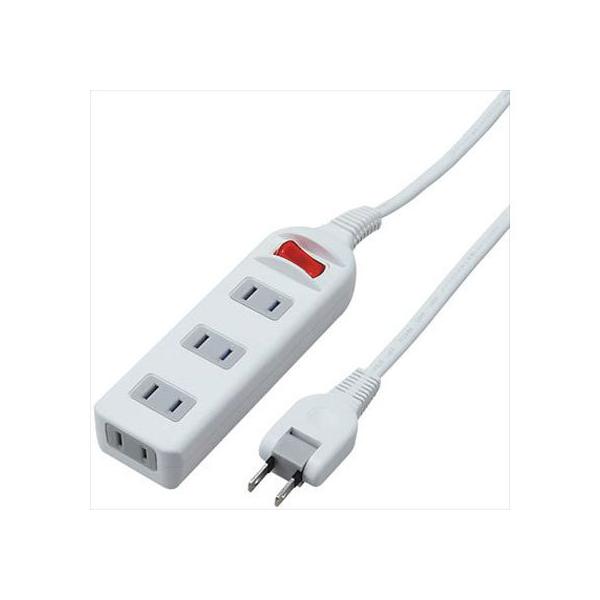 【仕様】●カラー：白●個口数：４●コード長（ｍ）：３●定格入力：１２５Ｖ　１５Ａ　合計１５００Ｗまで●本体サイズ（ｍｍ）：Ｗ４５×Ｈ１４２×Ｄ３４●本体重量（コード含む）（ｇ）：３３０●パッケージ形態：スライドブリスター●パッケージサイズ（...