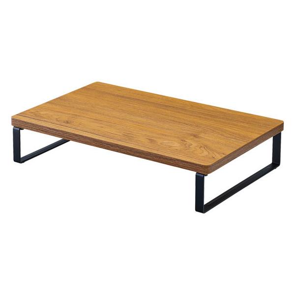 【商品説明】幅３４５ｍｍ以下のテンキーレスキーボードが収納できます。モニター台にも使えます。【仕様】●色：ブラウン　●外寸法：幅３９０×奥行２５０×高さ８０ｍｍ●材質：天板／ＭＤＦ、脚／スチール●有効内寸：幅３４５×奥行２５０×高さ６３ｍｍ...