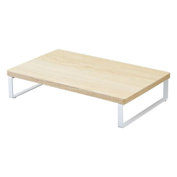 【商品説明】幅３４５ｍｍ以下のテンキーレスキーボードが収納できます。モニター台にも使えます。【仕様】●色：ナチュラル　●外寸法：幅３９０×奥行２５０×高さ８０ｍｍ●材質：天板／ＭＤＦ、脚／スチール●有効内寸：幅３４５×奥行２５０×高さ６３ｍ...