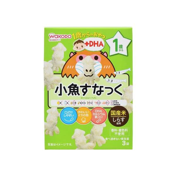 【商品説明】【１歳頃から】国産米にしらすを加えた、口どけしやすいノンフライスナックです。【仕様】●内容量：４ｇ×３袋　【商品の特徴】　・口どけしやすくするために、唾液が浸み込みやすい空気の層やくぼみ、しわがある　・野菜、花、動物の形など、親...