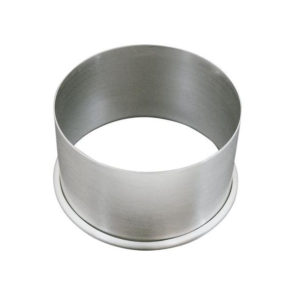 【商品説明】つなぎ目のない一体成形の丈夫な抜き型です。手にソフトな大きめのカール処理。【仕様】●サイズ：内寸１００×高さ４５ｍｍ●材質：１８−８ステンレス