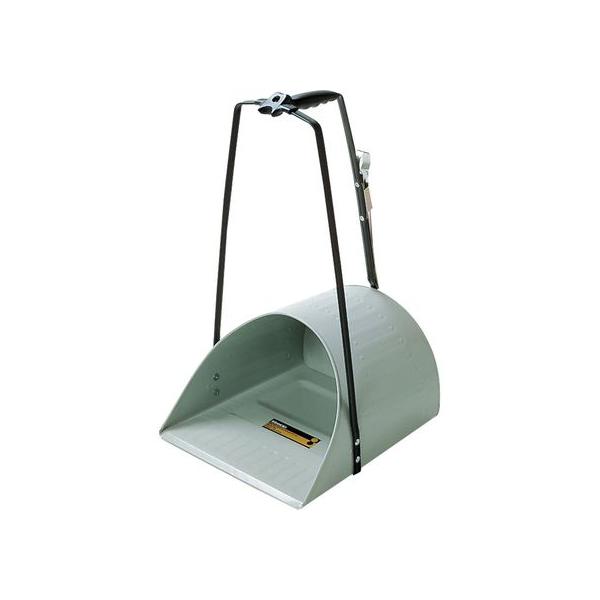 【商品説明】落葉やごみを多く集められる大型チリトリです。紙クズ等を拾うのに便利なハサミ付です。【仕様】●サイズ：Ｗ３０５×Ｄ３５４×Ｈ５４５ｍｍ●材質：鋼板に電着塗装＋粉体塗装●規格色：グレー●重量：１．５ｋｇ●ハサミ付