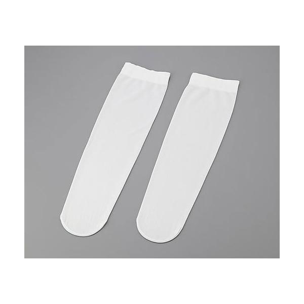 【商品説明】●低発塵素材のため、クリーンルーム内で使用できます。●ストレートタイプなので足の形や大きさに関係なくフィットします。【仕様】●材質：ポリエステル１００％●全長：４０ｃｍ●サイズ：フリー●入数：１袋（１００足入）●生産国：中国