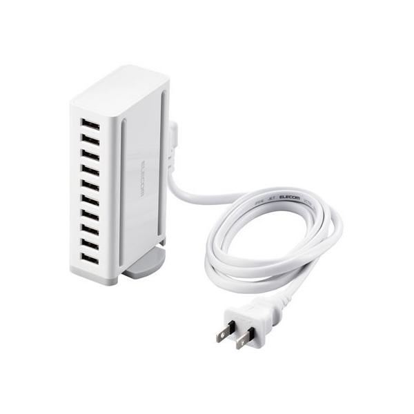 【仕様】●対応機種：ＵＳＢ−Ａポートから最大１２Ｗ（５Ｖ／２．４Ａ）、１０ポート合計最大６０Ｗ（５Ｖ／１２Ａ）までの出力で充電、給電可能な機器とその組み合わせ　●コネクタ形状：ＵＳＢ−Ａポート×１０　●定格入力電圧：ＡＣ１００−２４０Ｖ　５...