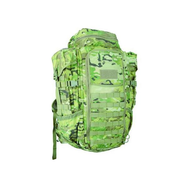 【仕様】●型番：F3MM　●容量（L）：35●色：マルチカム●幅（mm）：279●奥行（mm）：178●高さ（mm）：610　●圧縮用ベルト付●バックパック底部に収納可能なレインカバー付　●1000デニールナイロン