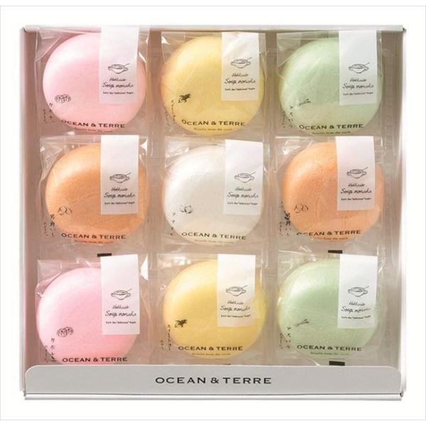 北海道産かぼちゃスープ最中20.7g、北海道産男爵いもスープ最中24.2g、北海道産スイートコーンスープ最中20.7g、北海道産アスパラスープ最中20.7g×各2、北海道産玉ねぎスープ最中11.2g×1 ※もち米 100%（国産）最中種