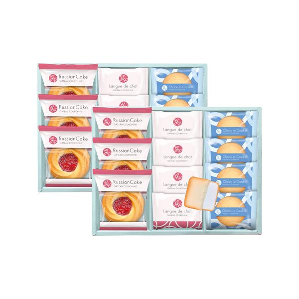 ■商品紹介内容/ロシアケーキブルーベリーサン×6・ラングドシャ×8・チョコインクッキー×8《卵・乳・小麦》<BR> <BR><BR> <BR>■パッケージサイズ：箱寸/195×265×85mm...