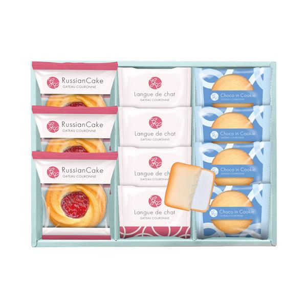 ■商品紹介内容/ロシアケーキブルーベリーサン×6・ラングドシャ×8・チョコインクッキー×8《卵・乳・小麦》<BR> <BR><BR> <BR>■パッケージサイズ：箱寸/195×265×85mm...