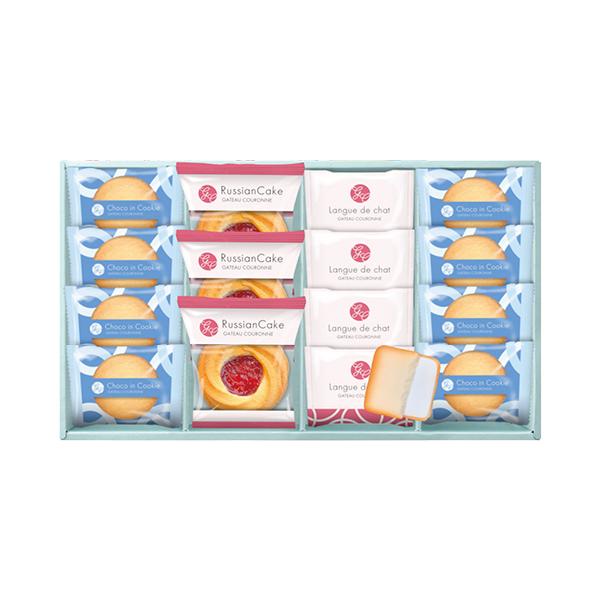 ■商品紹介内容/ロシアケーキブルーベリーサン×6・ラングドシャ×8・チョコインクッキー×16《卵・乳・小麦》<BR> <BR><BR> <BR>■パッケージサイズ：箱寸/195×348×85m...