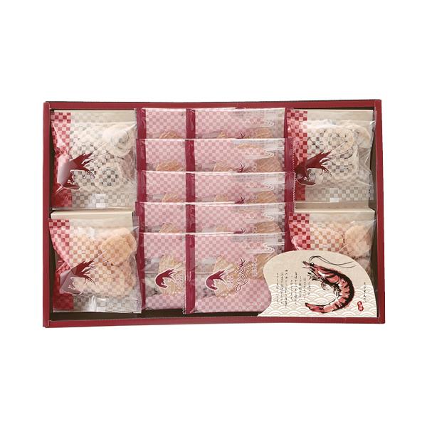 ■商品紹介内容/赤えびせんべい（1枚）×10・えびせん（うず巻）:10g×2・えびせん（えび松風）:10g×2《小麦・えび》<BR> <BR><BR> <BR>■パッケージサイズ：箱寸/265...