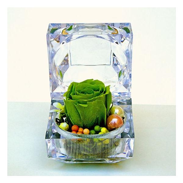 ◆花材・プリザーブドフラワー　　ローズ（ライトグリーン）・アーティフィシャルフラワー　　スターフラワースプレー（ホワイト）　　パルマベリーピック（ピーチ・イエロー・ホワイト）　　パールボール10　（ホワイト・ピンク）　　スパニッシュモス（グ...