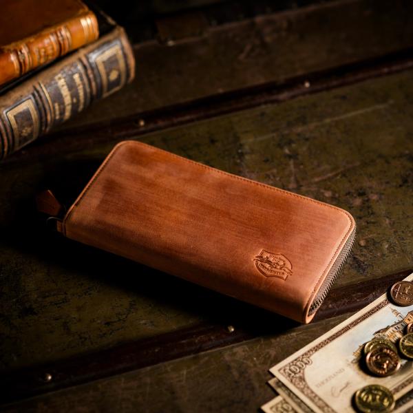 ナポレオンカーフ ヘラクレスウォレット 長財布 メンズ財布 経年変化 オイルドヌバック イタリア革 ヌバックレザー ラウンドジップ アンティーク加工 ワイルドデザイン 本革財布 日本製 レザーウォレット ダンディズム ビンテージ風 カラーバ...