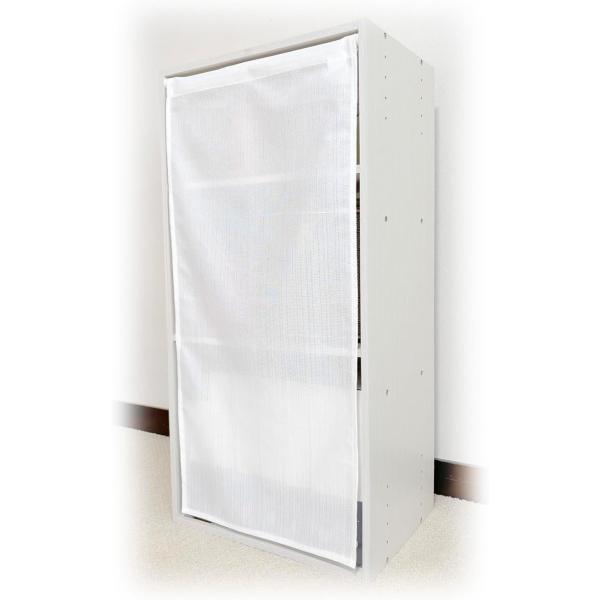 【商品サイズ】約 幅40×丈86 cm　【生産国】日本製　【素材】ポリエステル100％　※カラーボックス本体、ポール等は付属しておりません、カバーカーテンの販売となります。便利なカラーボックスやラックも棚に物を沢山置くと、見た目がゴチャゴチ...