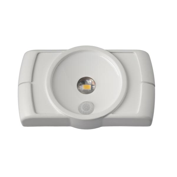 クローゼット本棚　食器棚など、ちょっとした光が欲しい場所に最適商品仕様自動消灯　20/60秒の切替え機能付き電源　乾電池　単3×4本　(別売）感知距離　最大2.0ｍ　照射面積　11ｍ2LED寿命　30,000時間想定電池寿命　9ヶ月