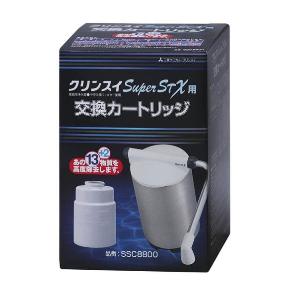スーパーＳＴＸ用カートリッジ対応商品：SSX880 ・STX810○１３+２物質を除去○１個入り○寿命１２ヶ月商品仕様本体サイズ　(幅)10.3 × (奥行)10.3 × (高さ)15cm本体重量　約600gJANコード　496275200...