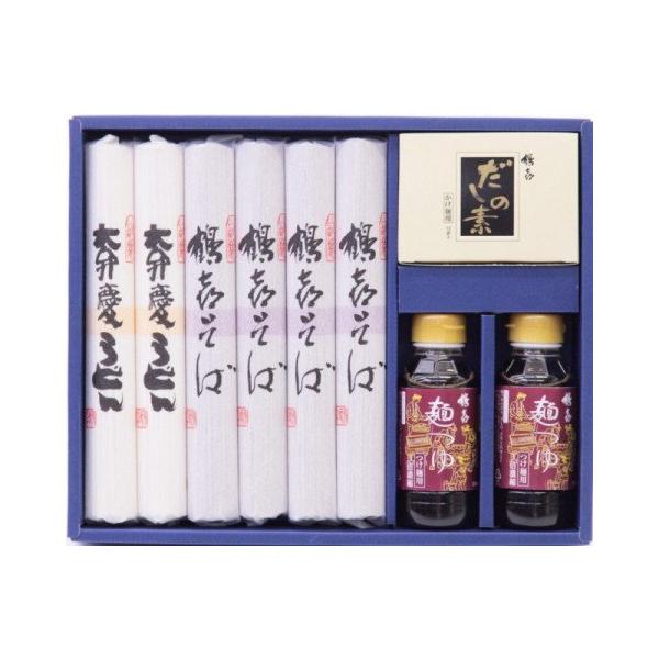 そばとうどん、めんつゆ、だしの素のセット商品です。製造事業者が自信を持ってオススメする一品です。贈答用やギフトにどうぞ。「鶴喜そば」の由来は、今を遡ること約300年前、享保の初年の頃に、当代鶴屋喜八なる人が坂本の里に「そば」の店を開き その...