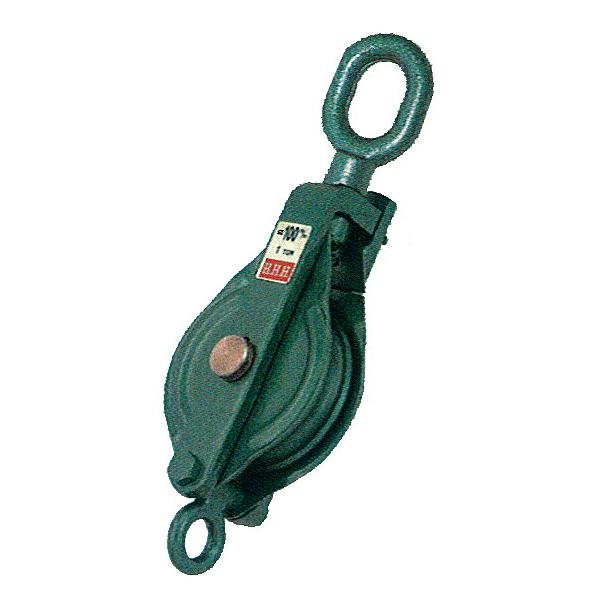 強力・堅牢な滑車です。フックは特殊鋼鍛造で、はずれ止めが付いていますから安全です。シーブはメタル入りで、75mm、100mm、125にはオイルメタル(焼結含油軸受)を装着しております。□車径 150mm□溝幅 20mm□使用荷重 2トン□全...