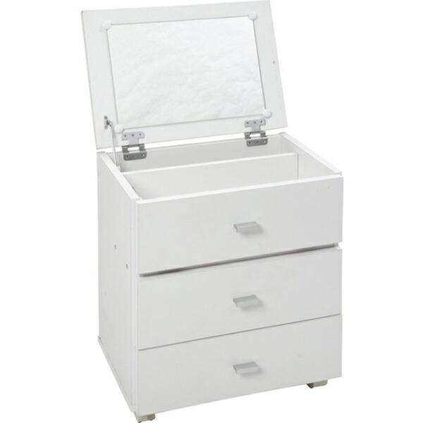 組み立て品です。収納力抜群のコンパクトドレッサーです。サイズが異なるコスメやボトルもまとめて収納できます。キャスター付きで移動もラクに行えます。ストッパー付きキャスターです。本体：幅450mm×高さ530mm×奥行310mm梱包サイズ：幅6...