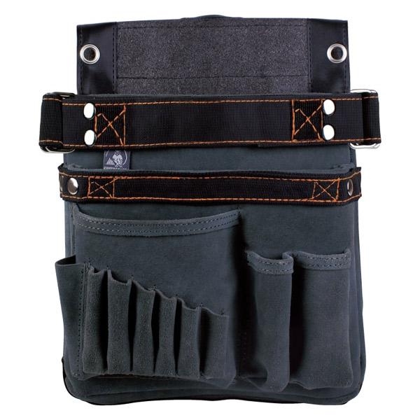 「抜群の耐久性と、釘を通さない強さと軽さを持ったマイクロレザー採用。お好みのツール差を取り付けて自分仕様の腰袋にカスタマイズ可能」特許のベルトで用途に応じてカスタマイズ。ベルト幅(38mm)が合えばどんなパーツ(他社製品含む)でも装着可能。...