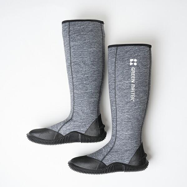 グリーンマスター ヘザーグレー【特長】・高品質な合成ゴムなので軽くて、柔らかくフィット感のある長靴・アッパーは防水効果があり、履き口部分はスタイリッシュになりました・グリップ力はそのままに、従来品に比べソールの厚みを付け丈夫でクッション性に...