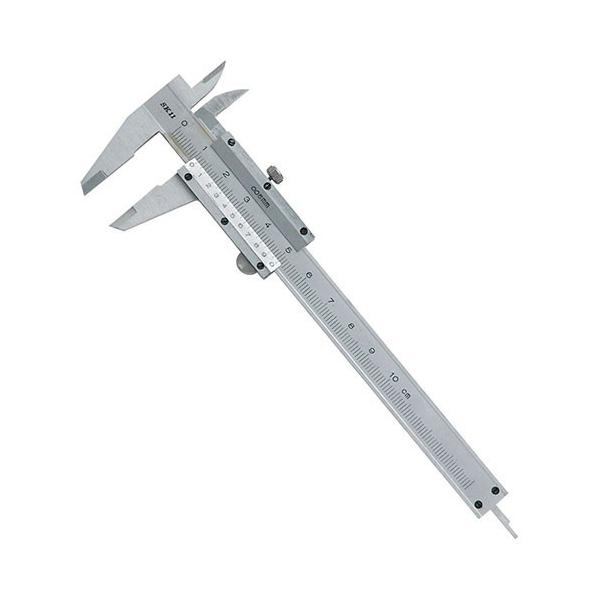 メッキ加工を施してあり、サビや汚れに強いです。【用途】本尺とバーニヤ(副尺)の目盛を組み合わせて、精度ある値の測定。【機能】本尺とバーニヤ(副尺)の目盛を組み合わせて、精度ある値を読み取ります。【仕様】●使用例：外径測定・内径測定・深さ測定...