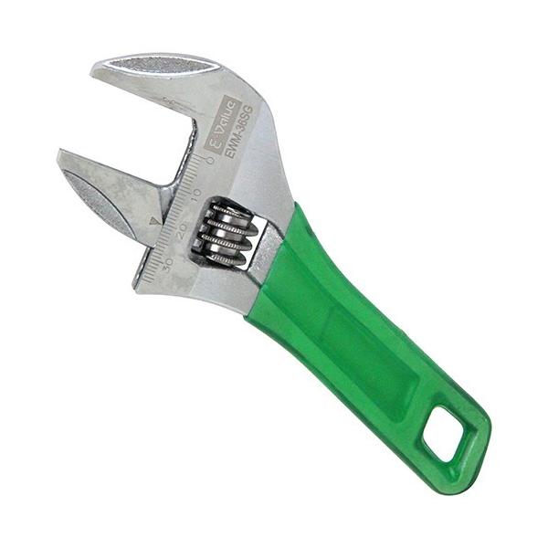 軽量でワイドな口開きのモンキレンチです。【用途】ボルト・ナットの締め付け、緩め作業。【機能】狭い場所の作業に便利で、携帯に便利なショートタイプです。【仕様】●最大口幅：36mm。●全長：160mm。【注意事項】口の奥でボルトやナットの二面に...