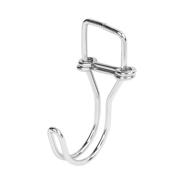 ゴムバンドの長さ調節が出来るフックです。【用途】ゴムバンド用金具。【機能】長さ調節が出来る送り付の幅広フックで、カゴ車の荷抑えに最適です。【仕様】●18mm〜20mmゴムバンド用。●1個入。【材質】●スチール。【商品サイズ】縦(mm)　25...