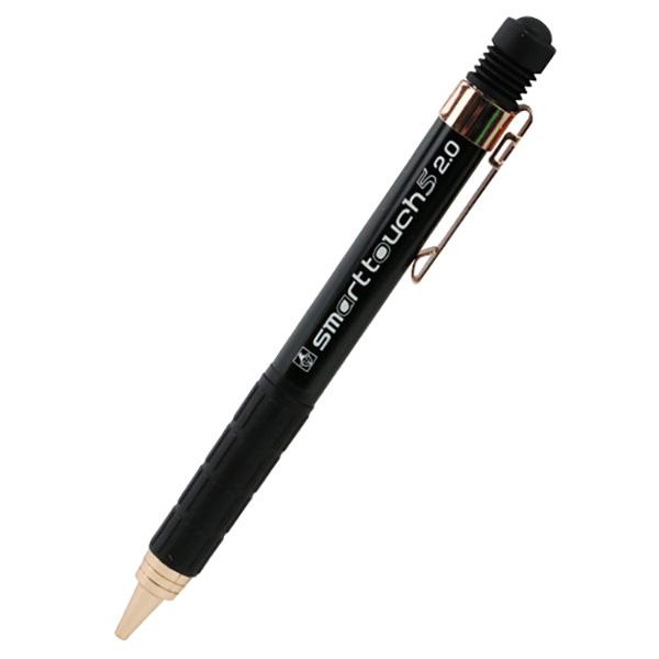 スマホ操作ができる2mm芯シャープペンシルです。【用途】建築用筆記具。【機能】ノック部分でスマホの操作ができます。芯が5本入る連続作業に強いホルダーです。【仕様】●芯の太さ：2mm。●全長：約157mm。●替芯3本(赤芯)入り。【材質】●本...