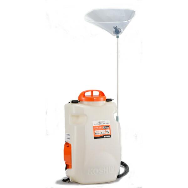 薬剤の散布に！カンタン・軽い・長時間使える！■仕様タンンク容量：15Lポンプ：ダイヤフラムポンプ最高圧力：締め切り時:0.3MPa(3kgf/cm2)噴口：縦型二頭口噴口、カバー付泡状除草噴口作業時間目安：約3.5時間噴霧量：0.67L/分...