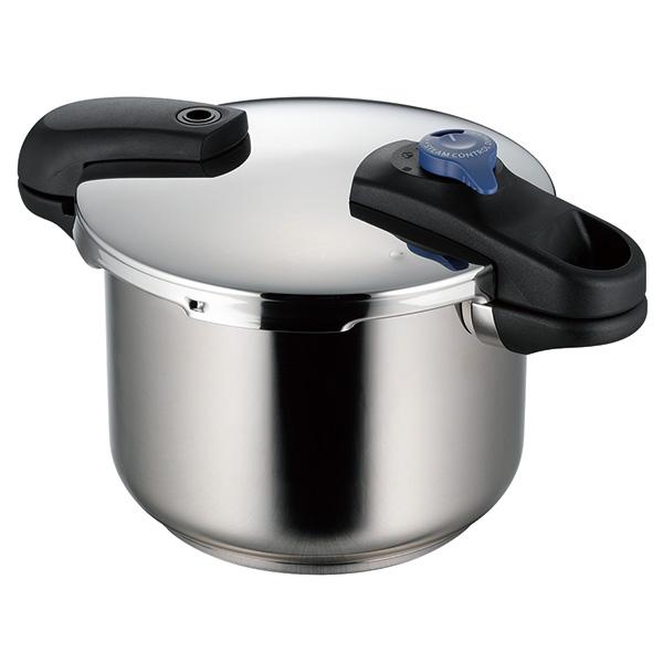 クイックエコこげつきにくく保温性に優れた3層底。圧力切替式　低圧・高圧の2段階に圧力が切り替えられるので、食材や調理に合わせて設定できます。1気圧（60キロパスカル）：魚や野菜など煮崩れしやすい食材に。2気圧（100キロパスカル）：肉の塊な...