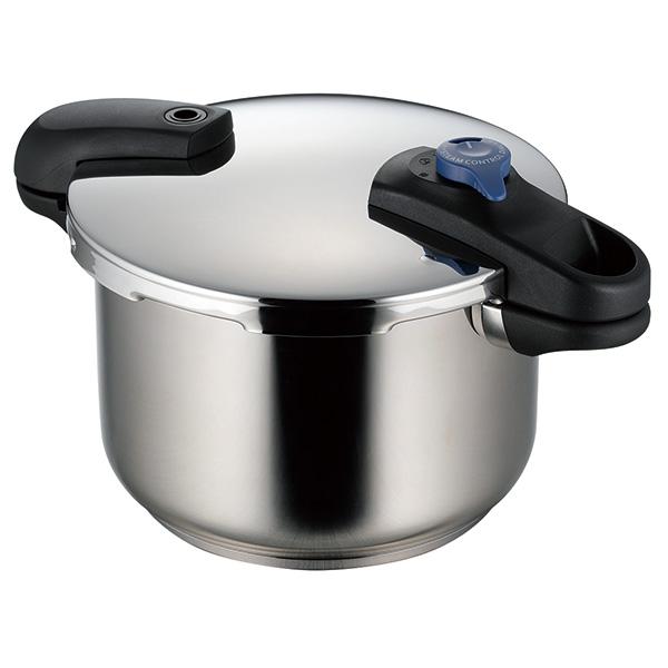 クイックエコこげつきにくく保温性に優れた3層底。圧力切替式　低圧・高圧の2段階に圧力が切り替えられるので、食材や調理に合わせて設定できます。1気圧（60キロパスカル）：魚や野菜など煮崩れしやすい食材に。2気圧（100キロパスカル）：肉の塊な...