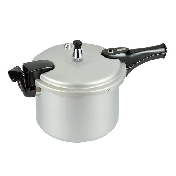 アルミ製で超軽量なので扱いやすい。圧力調理で時間短縮、経済的。22cm、1升炊、1年保証、レシピブック付PSマークの種類：PSC届け出事業者：パール金属株式会社検査機関：一般財団法人　日用金属製品検査センター●製品サイズ（約）／全長440×...