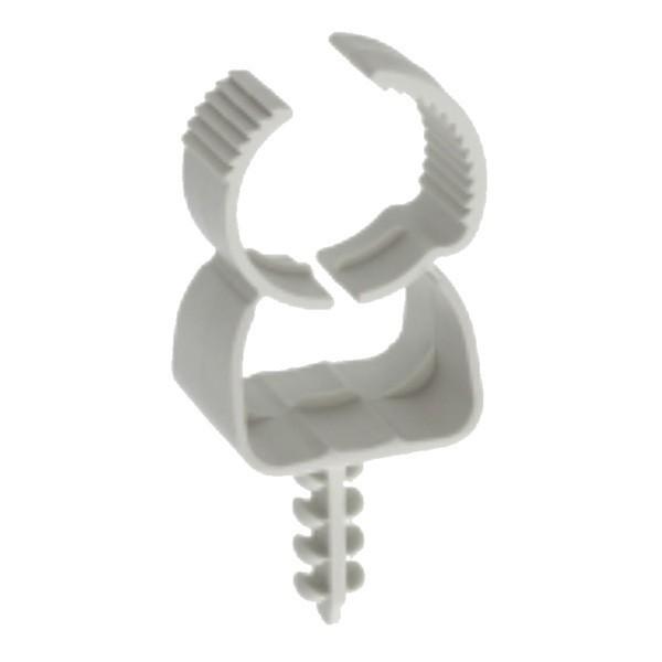 取り付け後でも部材の着脱可能。便利なワンプッシュタイプ。取り付け後、上部のカバーを持ち上げることで部材のみを脱着できます。被覆樹脂管、サヤ管、ドレンホース、CD、PF管等を支持します。【特長】プラグ長25mm標準タイプRC、ハーフPCに対応...