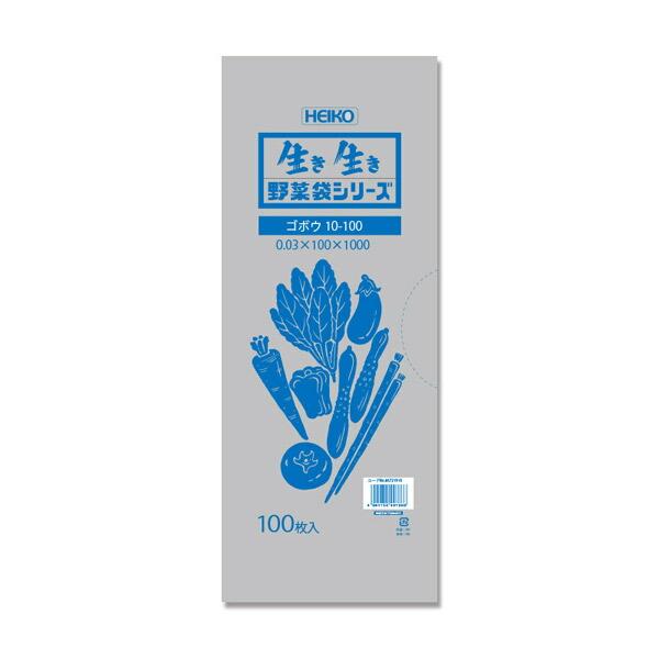 ●商品サイズ：厚０．０３×幅１００×高１０００ｍｍ●商品材質：ＬＤＰＥ●商品説明：野菜の小売り向けのポリ袋です。ゴボウ用。食品衛生法規格基準適合商品です。●入数：１００枚JANCD：4901755447866【銀行振込・コンビニ決済】等前払...
