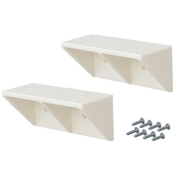 LABRICO（ラブリコ）シリーズ賃貸向けDIY商品ねじ穴の位置を中心からオフセット、どの向きでも取り付けでき、柱の両側で同じ高さにも取り付けできます。□使用荷重：棚板1枚あたり30kgまで。□棚板の長さ：120cmまで、段数は4段までとし...